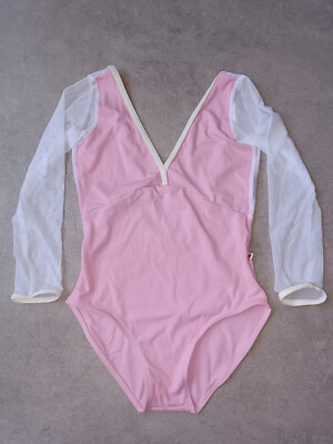 NEW Yumiko leotard Alicia C-Candy N-Antique trim white mesh NEW Yumiko leotard Alicia C-Candy N-Antique trim white mesh