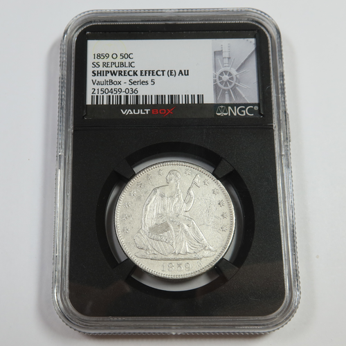 1859 O NGC VAULT BOX AU SS Shipwreck - Seated Liberty Half Dollar Coin ...