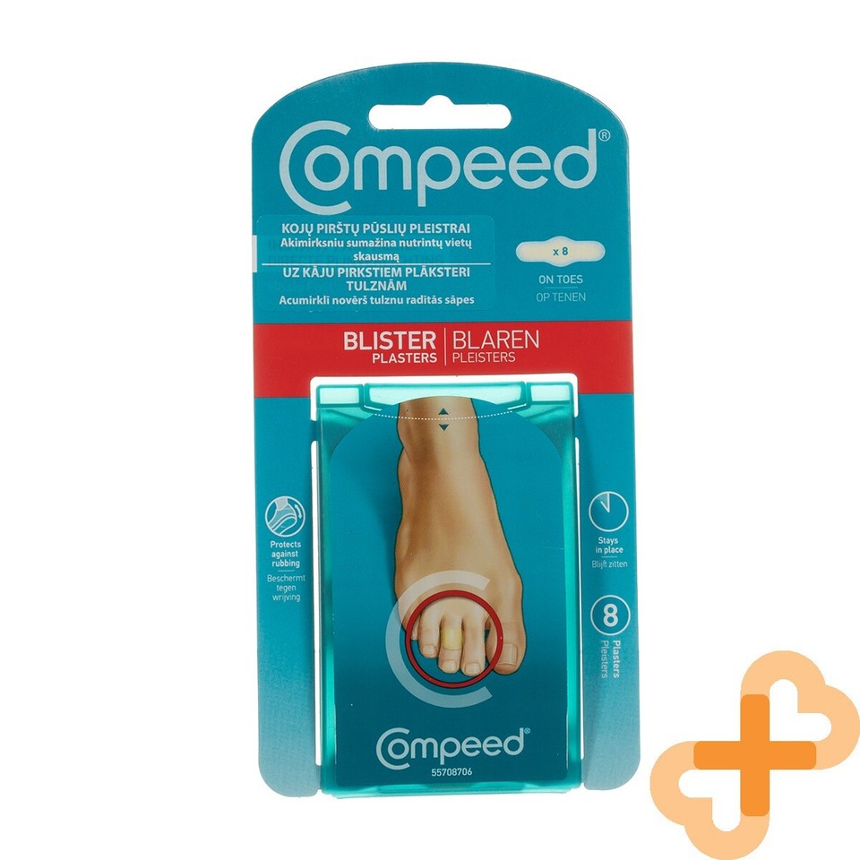 COMPEED Toe Blister Plasters Patches 8 Pcs. Relieves Pain Stays in ...