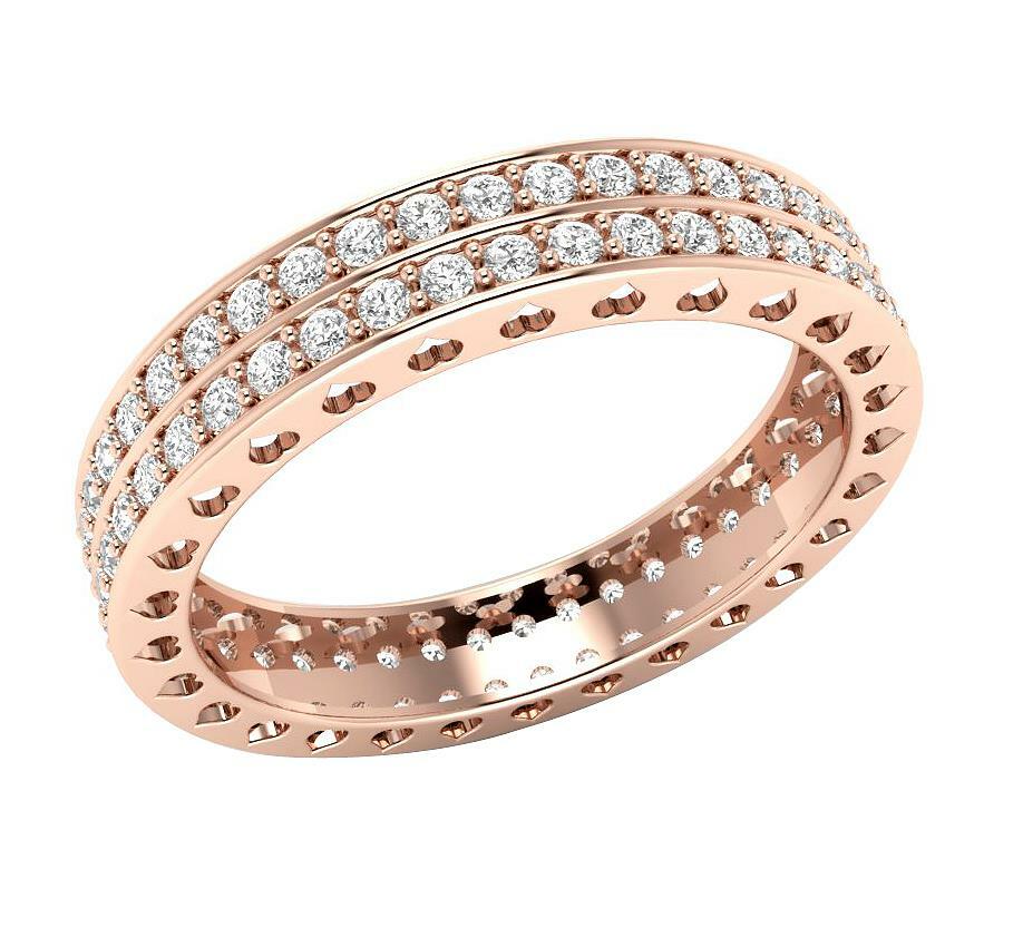 Eternity Anniversary Ring Natural Diamond I1 G 1.10 Ct Prong Set 14K ...