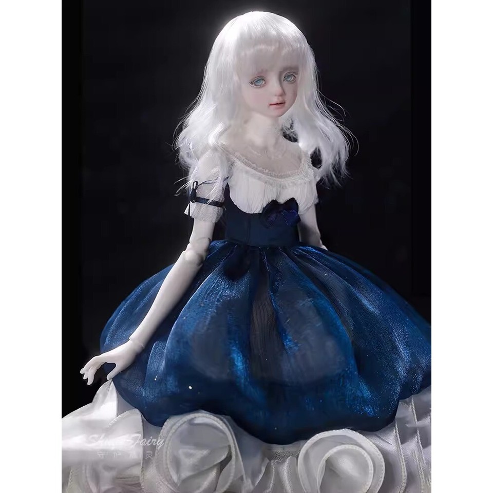 1/4 BJD Doll SD Ball Joint Doll Resin Girl Full Set Navy Blue Jellyfish ...