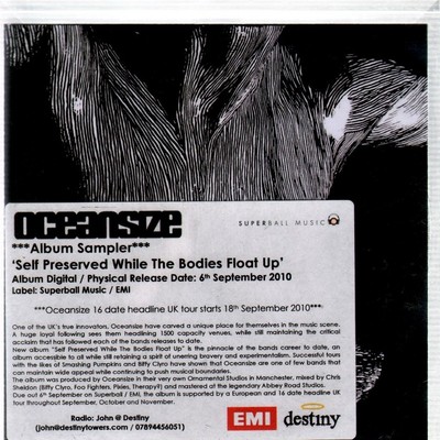 Oceansize Self Preserved Mentre I Corpi Galleggiano CDr UK Emi 2010 ...