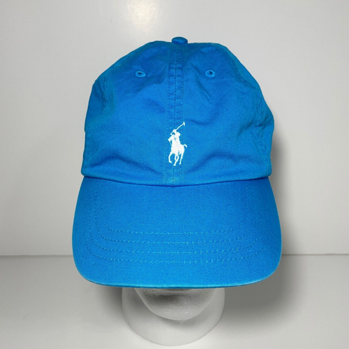 Polo Ralph Lauren Cap Hat One Size Blue Pony Leather Strapback Twill ...