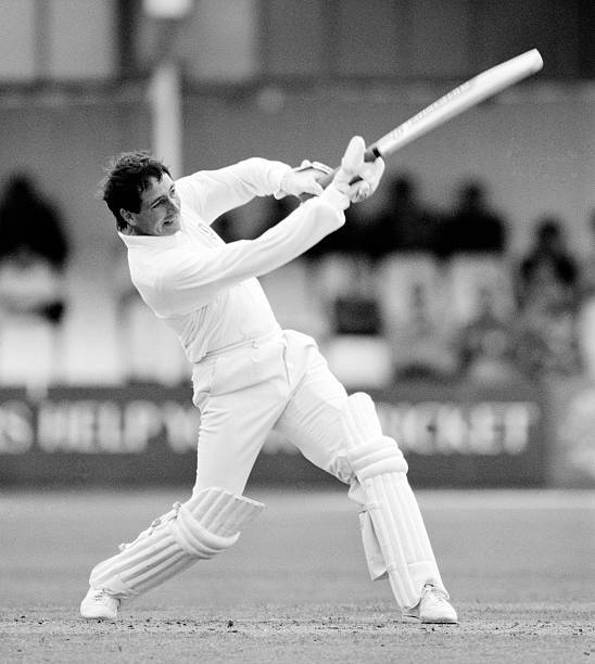 Derek Randall batting for Nottinghamshire circa 1988 Old Cricket Photo ...