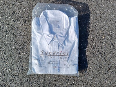 superior uniform group short sleeve white button down 19 1/2 35 | eBay
