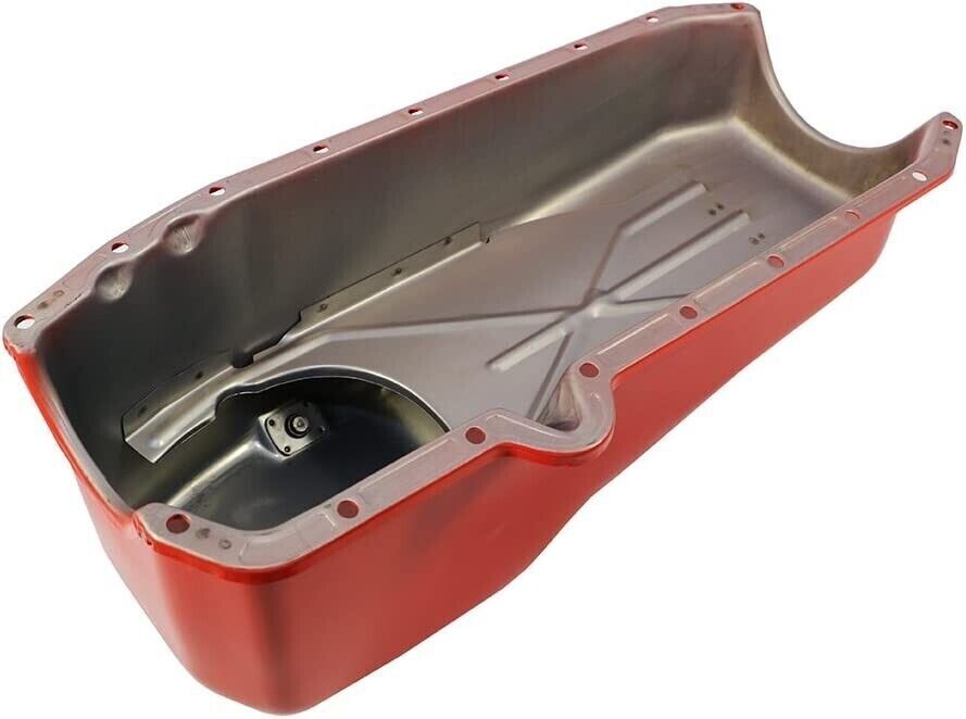 1955-79 SB CHEVY V8 STOCK ORANGE STEEL 5 QUART OIL PAN 283 305 327 350 ...
