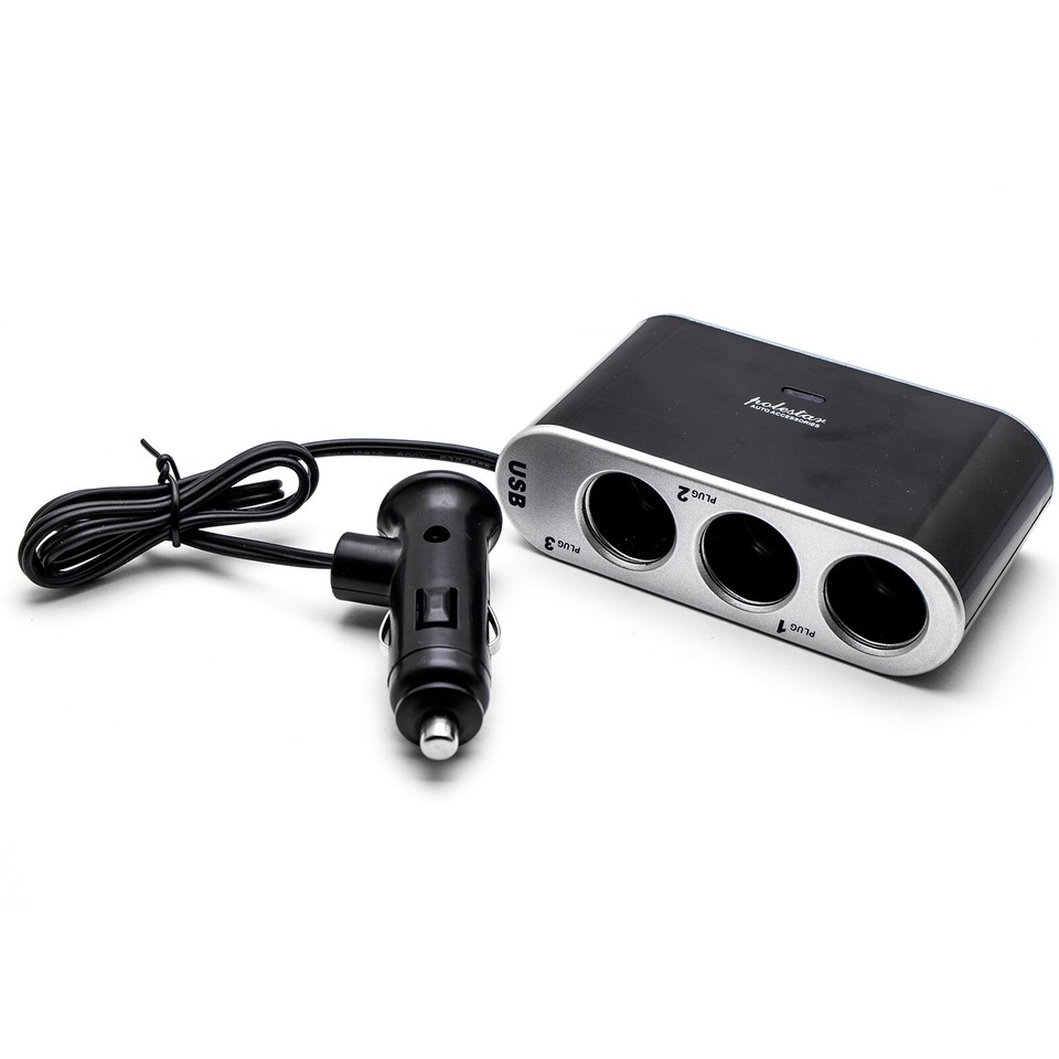 Multiple Cigarette Lighter Adapter Outlet 3 Socket Splitter Multi USB ...