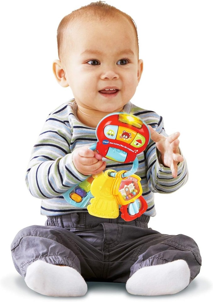VTech - Baby Keys Interactive Electronic Rattle with Voice and Lights ...
