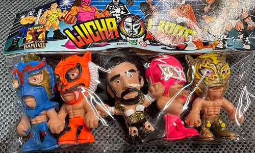 LUCHA LIBRE SET Luchadores Cabezones 3" Mexican Action Figures Ultimo ...