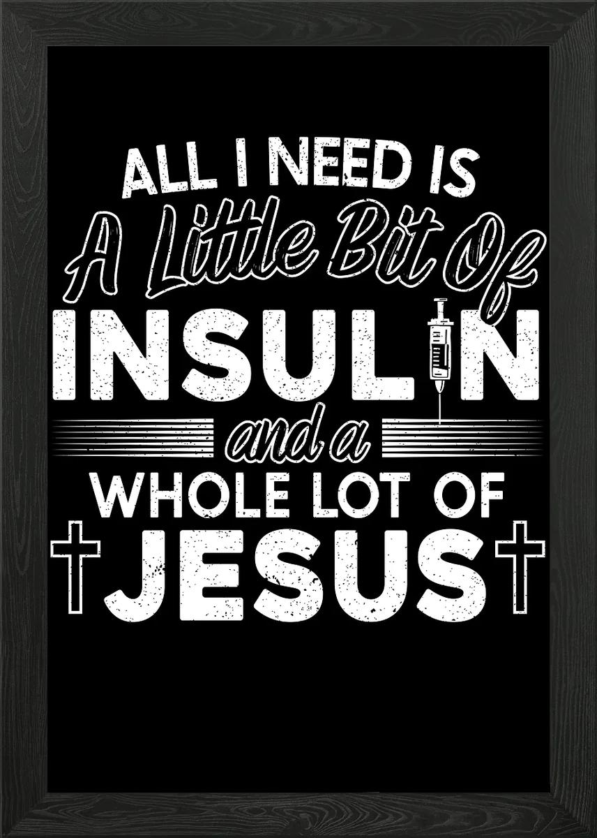 Insulin And Jesus Framed Wall Art Poster Canvas Print Picture | eBay UK