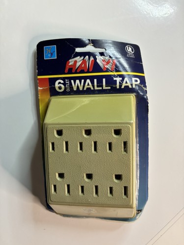 6 Outlet Wall Plug Adapter Plugs Electrical Power Source Splitter White ...