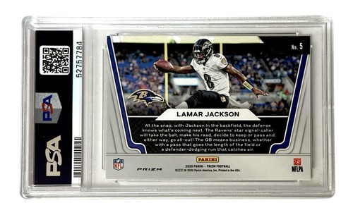 LAMAR JACKSON 2020 PANINI PRIZM ALL OUT NO HUDDLE PSA 10 GEM MT TRADING ...