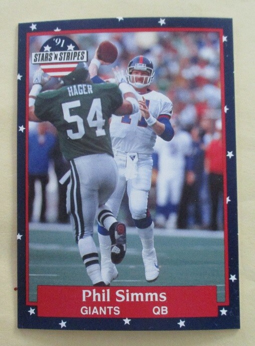 PHIL SIMMS New York GIANTS 1991 FLEER Stars & Stripes FOOTBALL CARD #95 ...