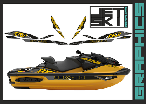 SEADOO RXP RXPX 300 2021 2022 2023 mil yellow graphics kit decals ...