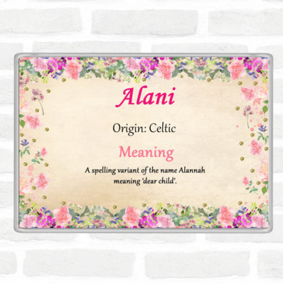 Alani Name Meaning Jumbo Fridge Magnet Floral | eBay UK