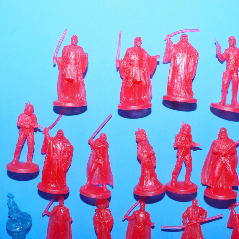 HASBRO STAR WARS SAGA COLLECTION RED HOLOGRAM FIGURES LOT w/ 2 BLUE ...