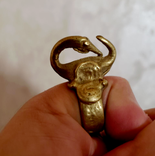 Antique Ancient Huge Victorian Viking Bronze Snake Ring Museum Artifact ...
