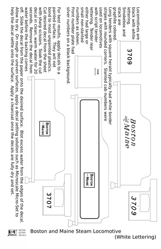 K4 HO Scale Decals Boston and Maine Steam Locomotive White | eBay