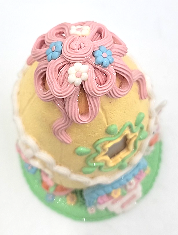 Lighted Yellow Easter Egg Gingerbread Rabbit Bunny Cottage Valerie Parr ...