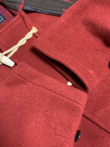 MONTY Tartan check wool duffel coat S Red Gloverall | eBay