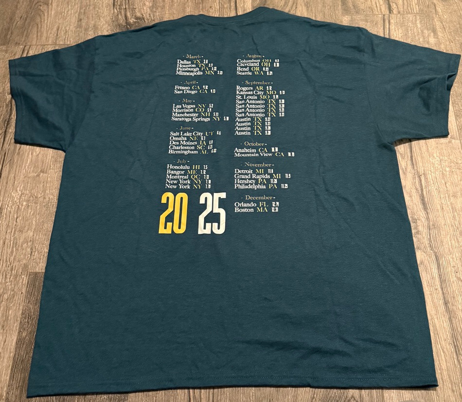 MATT RIFE - STAY GOLDEN 2025 Official Licensed Tour Shirt XL Green Red ...