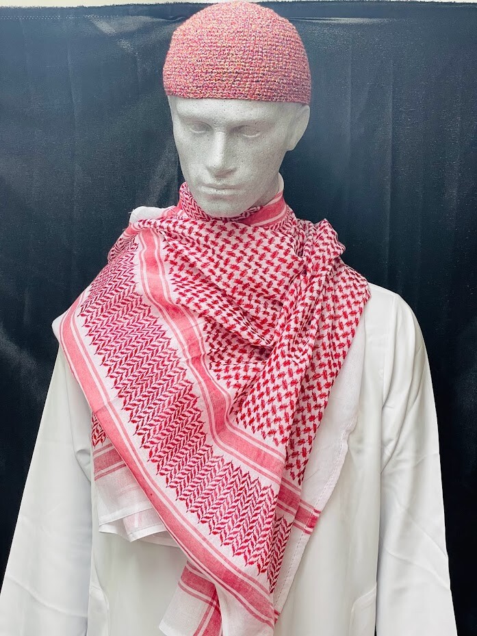 Saudi Scarf Keffiyeh Shemagh |Arab Unisex| Head Neck Wrap Cover.(Red ...