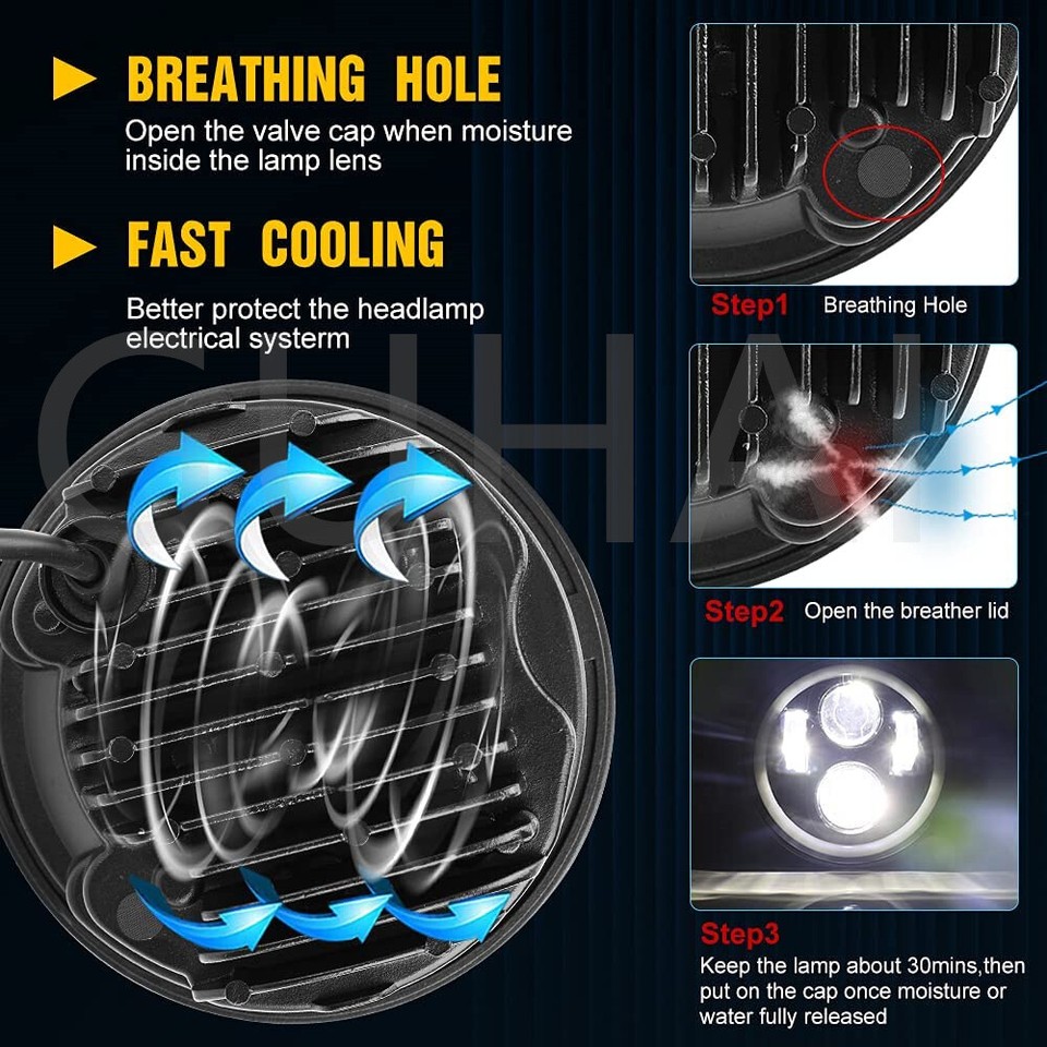 Chevrolet Corvette C1 C2 C3 5.75" 5 3/4" Halo LED Headlights w/ DRL DOT ...