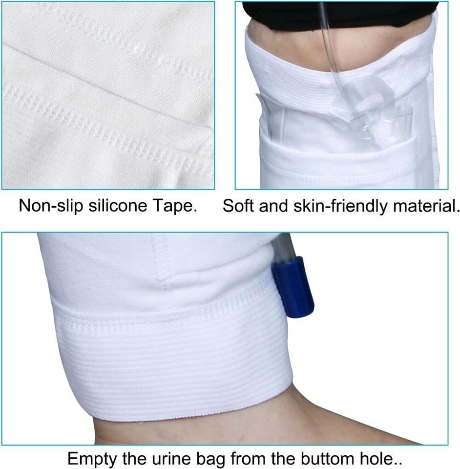 Catheter Urine Leg Bag Holder with Calf Strap & Foley Sleeve Washable ...
