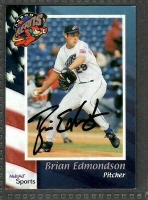2002 Multi-Ad Brian Edmondson Akron Aeros Baseball Card Signed ...