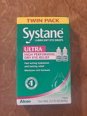 Systane Ultra Lubricant Eye Drops Twin Pack Two 10mL Bottles Expiration ...