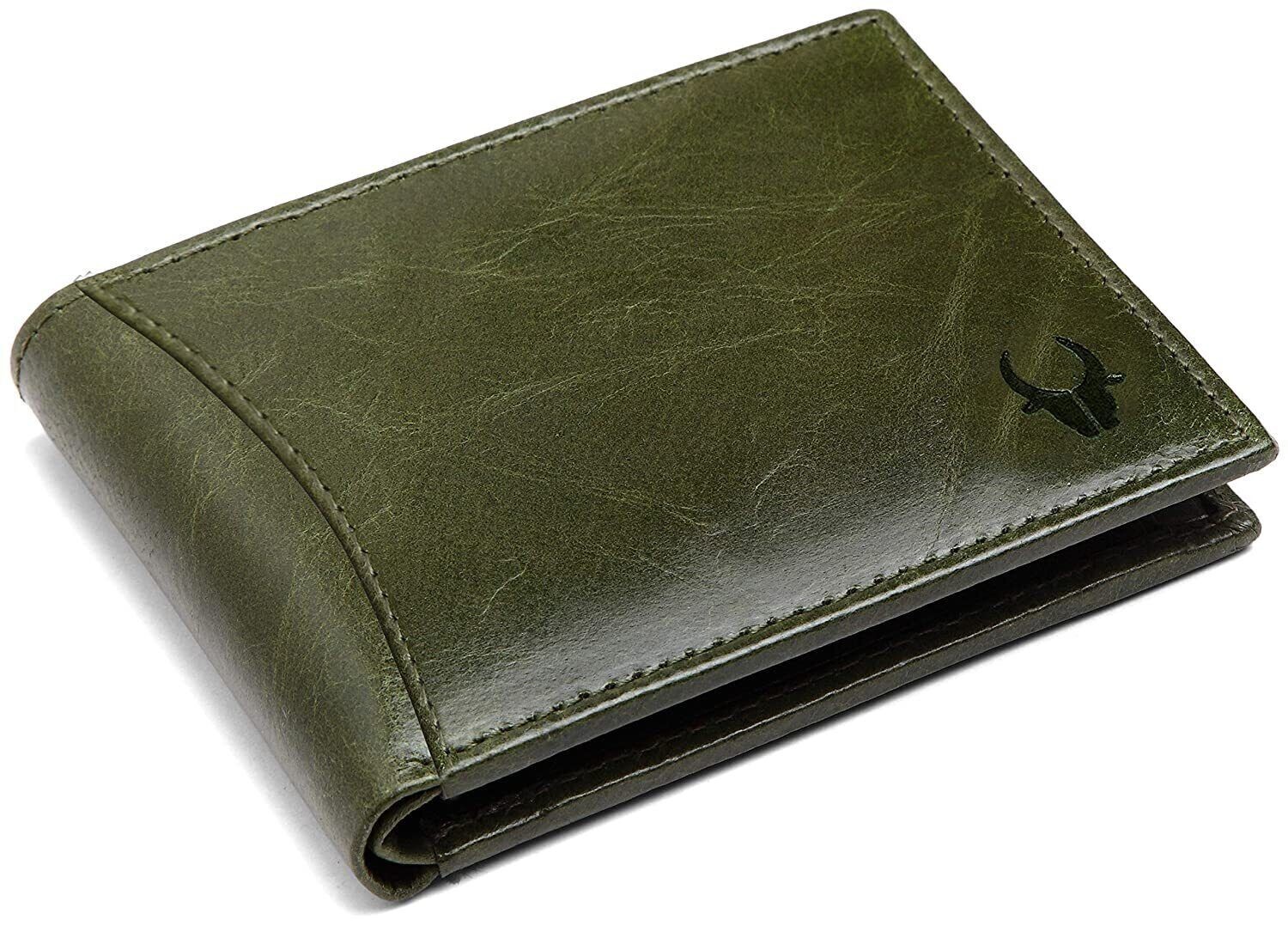 Brand New Authentic Wildhorn Rfid Green Crunch Genuine Leather Wallet ...