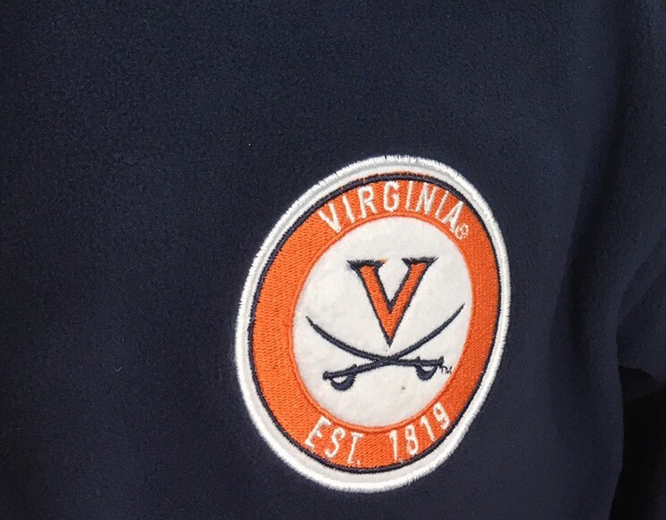 Mens NCAA Knights Virginia Cavaliers Blue Orange Fleece 1/4 Zip ...