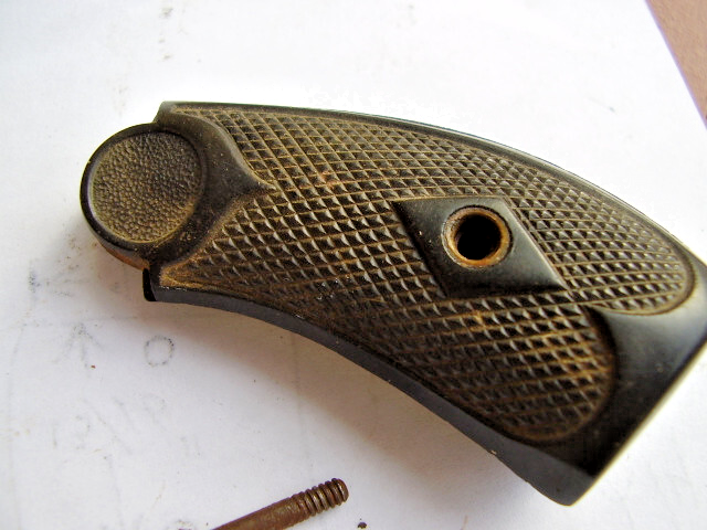 unknown vintage Revolver Grips & Screw black hard rubber gutta? | eBay