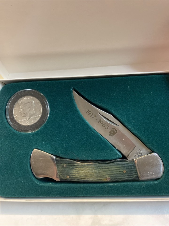 30th Anniversary Kennedy Half Dollar Cherokee Knife set #826 GREEN ...