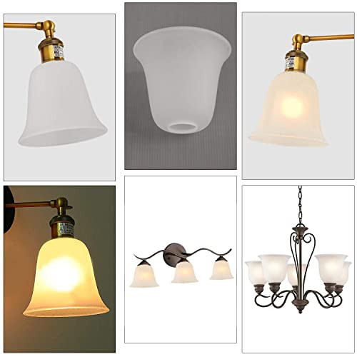 3 Pack Bell Shaped Frosted Glass Lamp Shade Replacement with 1-5/8-inch ...