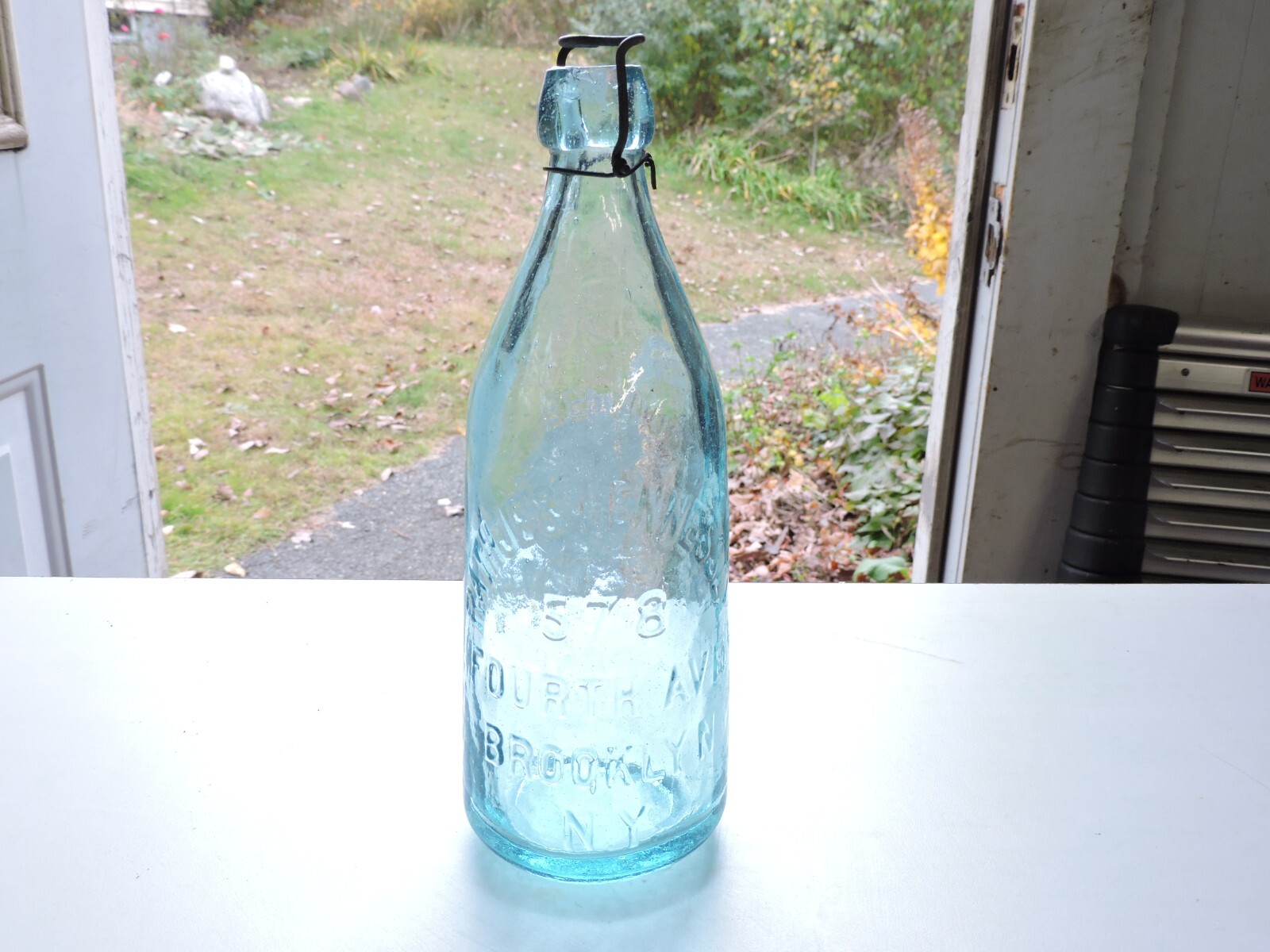 QUART SIZE ROOT BEER 1890 RATHJE & HENNESSEY BROOKLYN,NY.AQUA COLOR | eBay