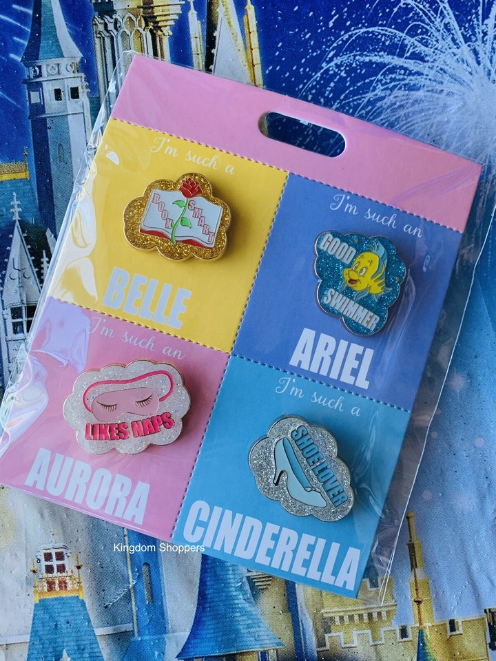 Disney Parks Princess Four Pin Set OE Pins Belle Ariel Aurora ...