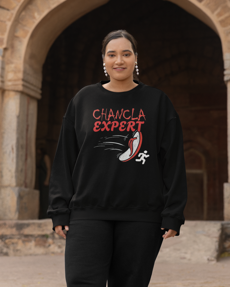 Chancla Expert Fleece-Lined Crewneck Sweater | Mother's Day Joke Design ...