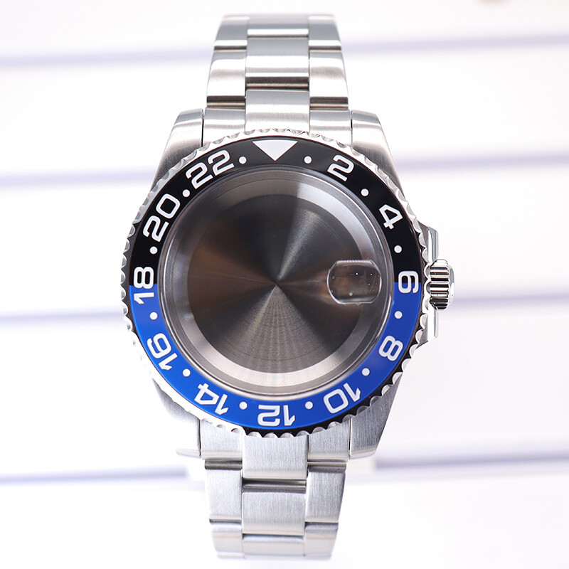 40mm Modified GMT watch case strap Sapphire Glass stainless steel ...
