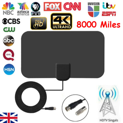 UK Best Portable TV Antenna Indoor Outdoor Digital HD Freeview Aerial ...
