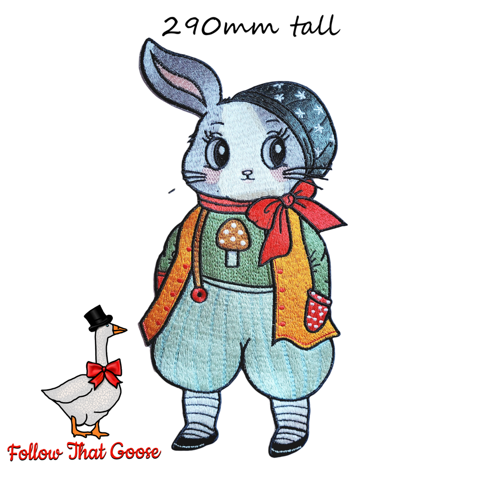 Cottagecore Rabbit Mushroom Applique Patch Cottage core Sew-on Large ...