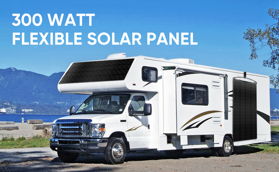 300W Watt Flexible Solar Panel Portable Mono RV Camping Battery Charge ...