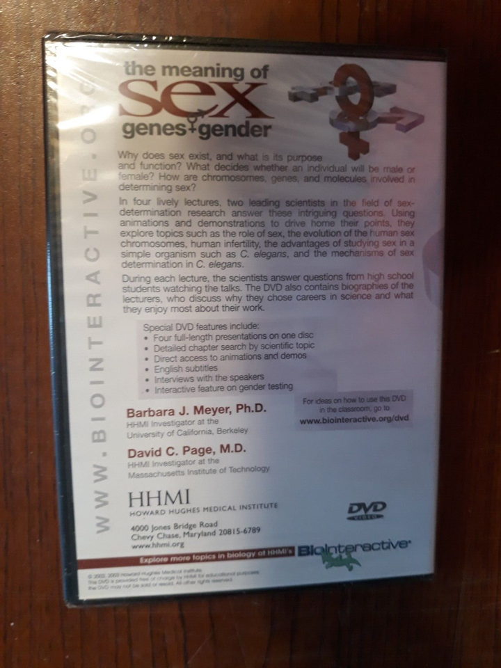 Sex Determination - The Meaning of Sex: Genes & Gender [DVD 2002] HHMI | eBay