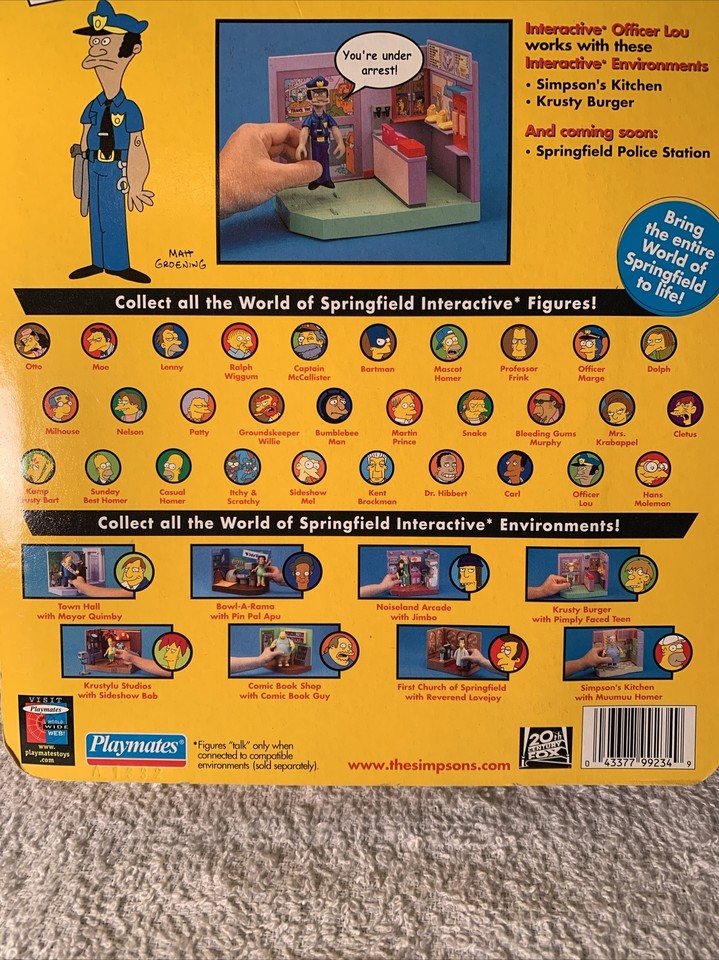 PLAYMATES The Simpsons World of Springfield OFFICER LOU Series 7 Figure ...