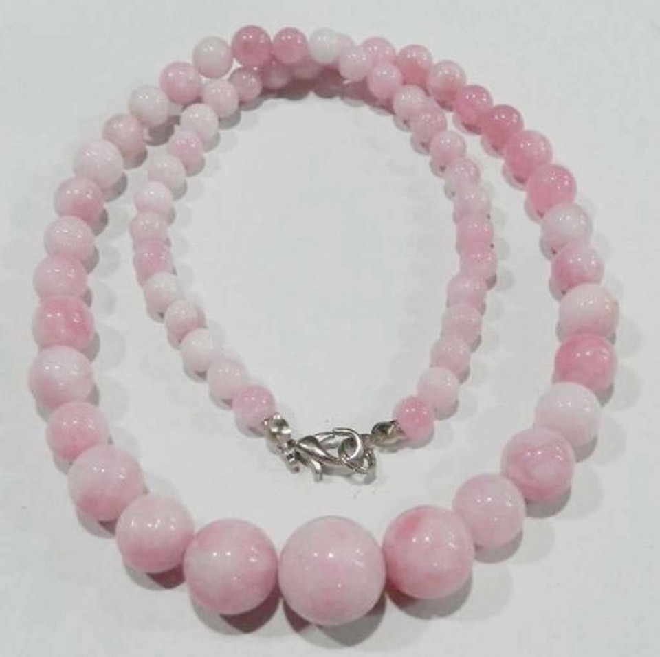 Beautiful Natural 6-14mm Pink Snowflake Jade Gemstone Round Beads ...