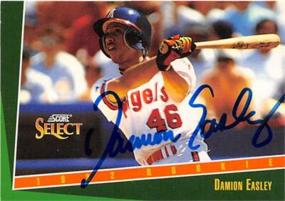 Damion Easley autographed baseball card California Angels 1993 Score ...
