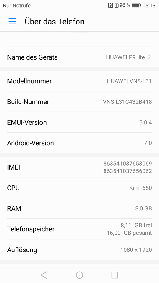 Huawei P9 Lite VNS-L31 Smartphone Gold LTE 16GB ROM 3GB RAM 5,2'' NFC ...
