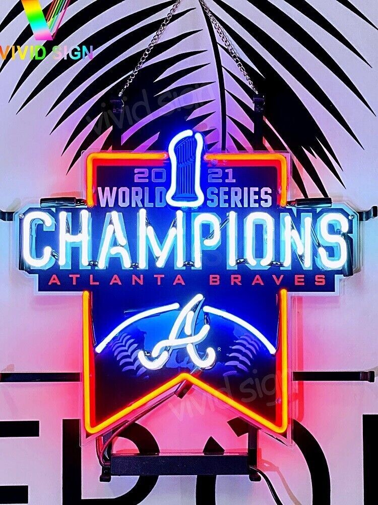 Atlanta Braves World Series Champions 17"x17" Neon Sign HD Vivid ...