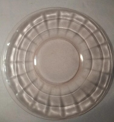 Vintage 1929 Pink Depression Glass Plate Block Optic Pattern By Hocking ...
