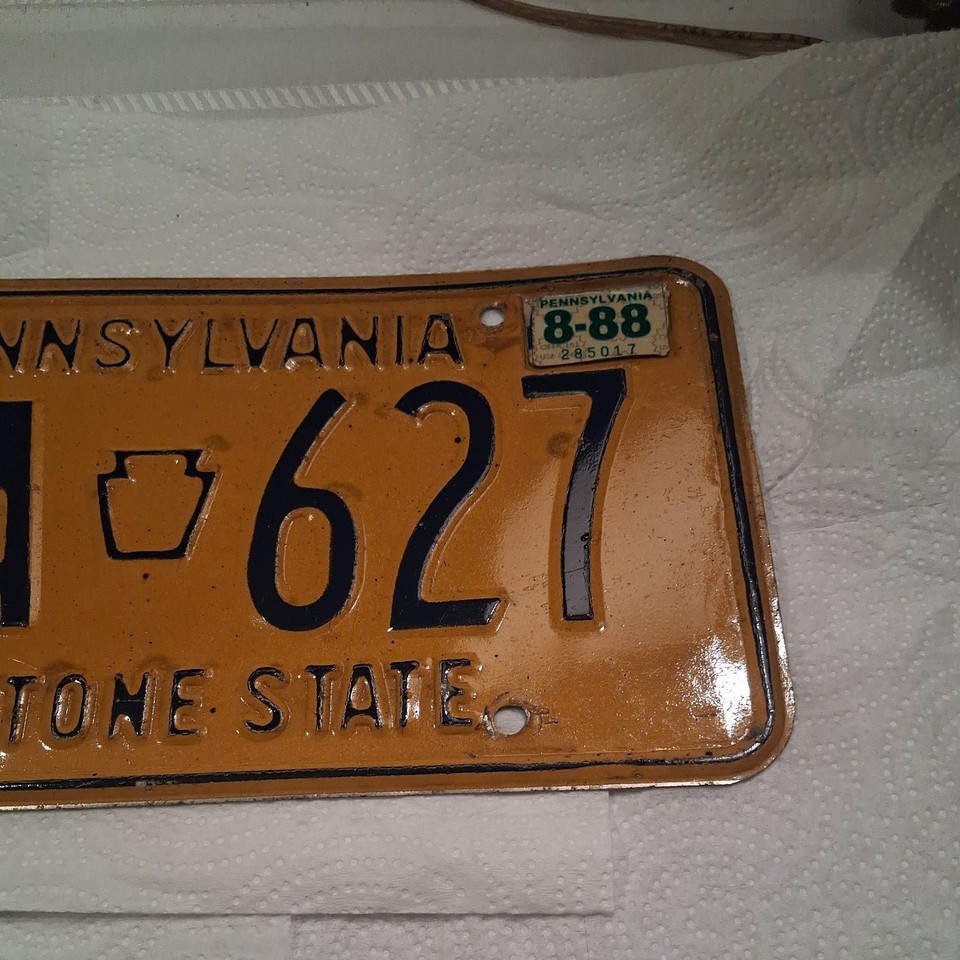 1987 Pennsylvania FCA 321 Keystone License Plate Expired Car Tag Gold ...